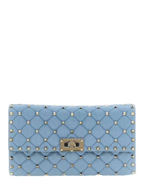 Valentino Garavani Rockstud Spike Matelassé Baguette - Blue
