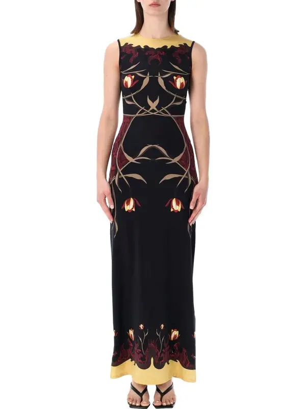 MARINE SERRE Sleeveless Maxi Dress - Black