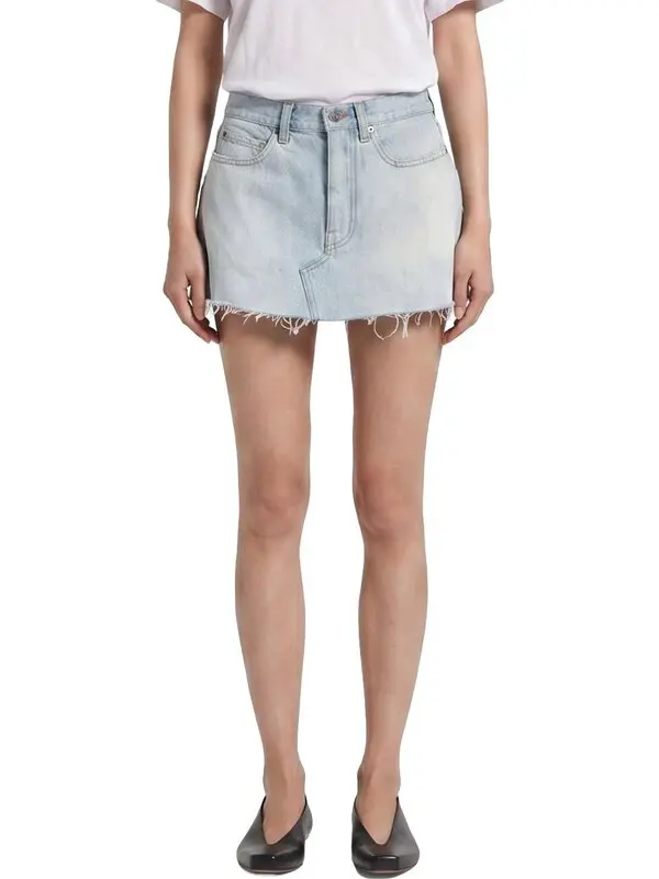 Balenciaga Cotton Denim Distressed Shorts - Blue