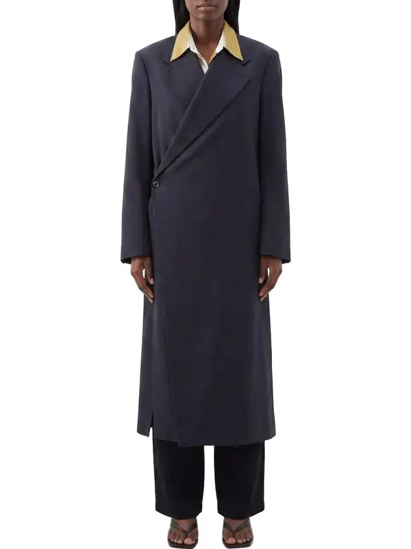 LEMAIRE Long Jacket With Classic Collar - Blue