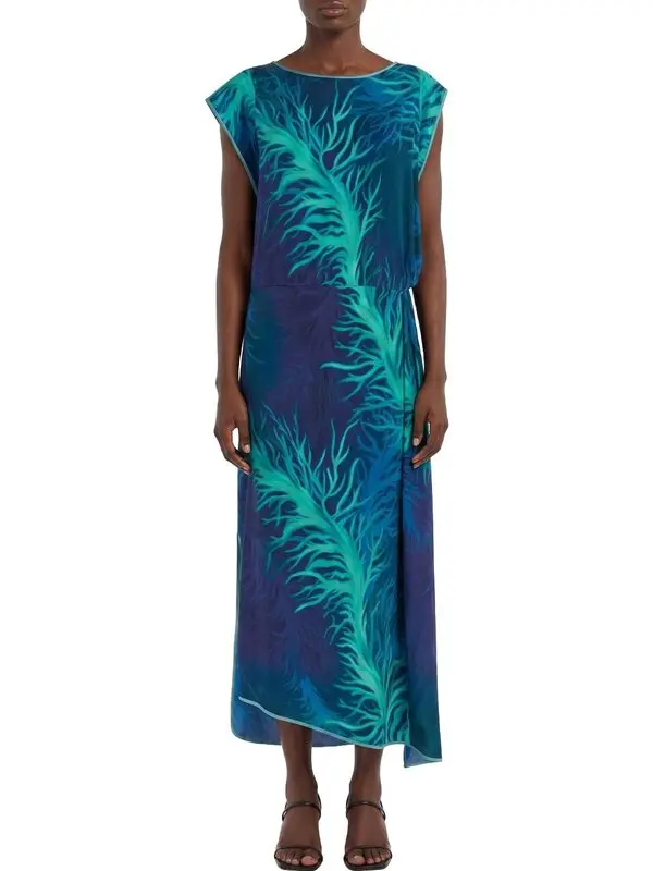 F.R.S FOR RESTLESS SLEEPERS Printed Dress - Blue