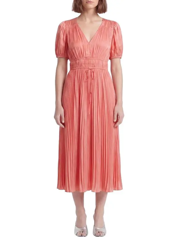 Ulla Johnson Pleated Midi Dress - Yellow