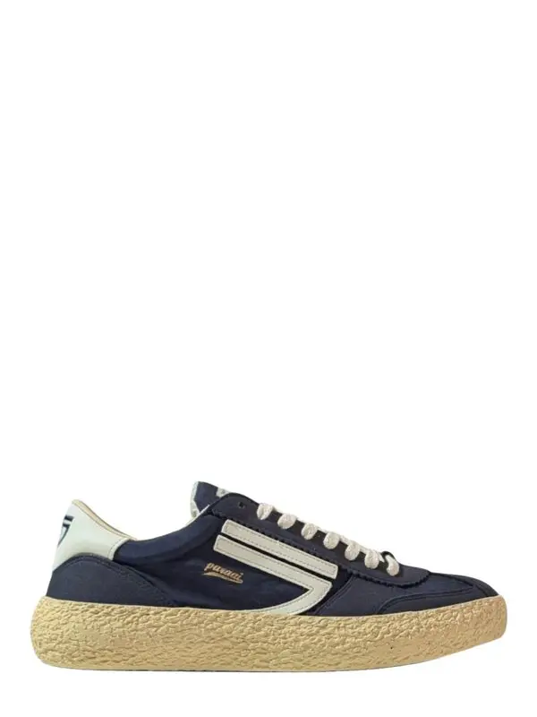 PURAAI Vintage Vegan Leather Sneakers - Navy