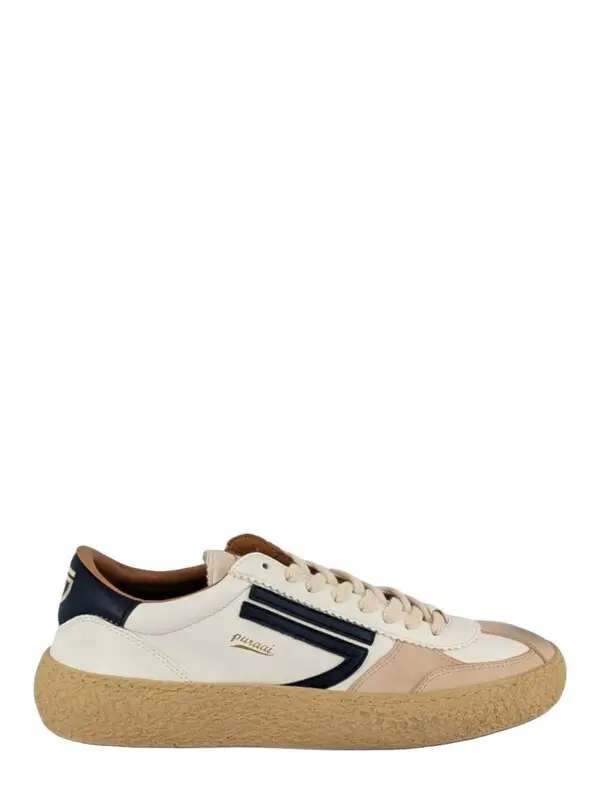 PURAAI Vintage Vegan Leather Sneakers - White 1