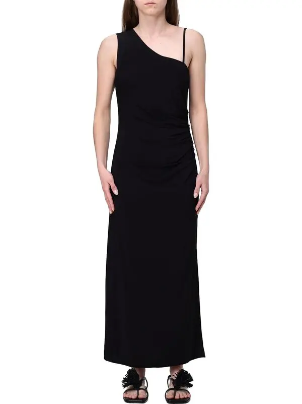 Max Mara Asymmetrical Draped Maxi Dress - Black