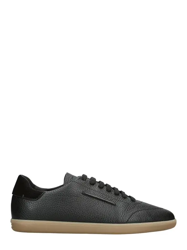 Zegna Grained Leather 232 Sneakers - Black