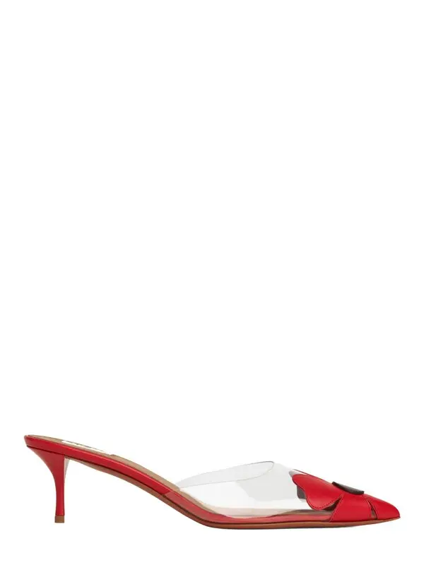 Alaïa Leather Bloom Mules 55 - Red