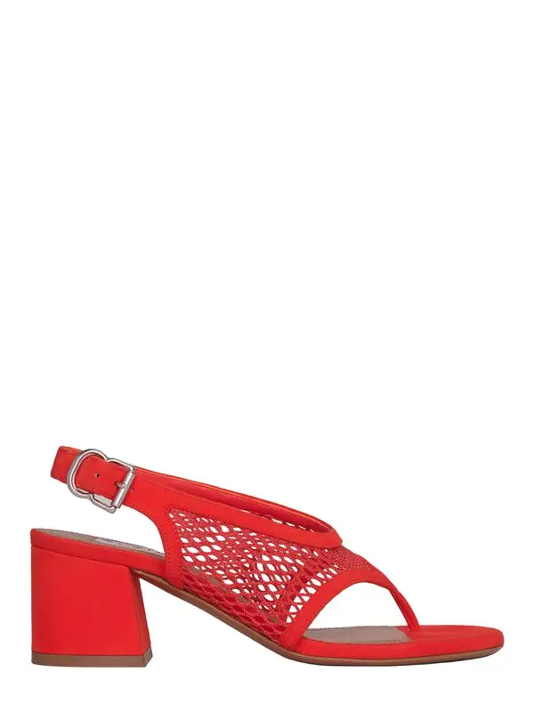Alaïa Fishnet Heeled Sandals 55 - Red