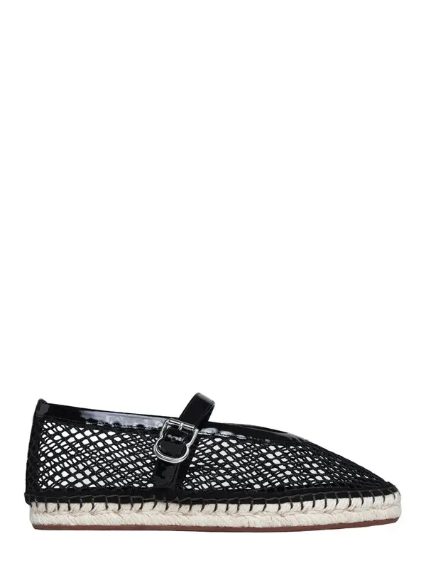 Alaïa Mesh-leather Espadrille Ballet Flats - Black