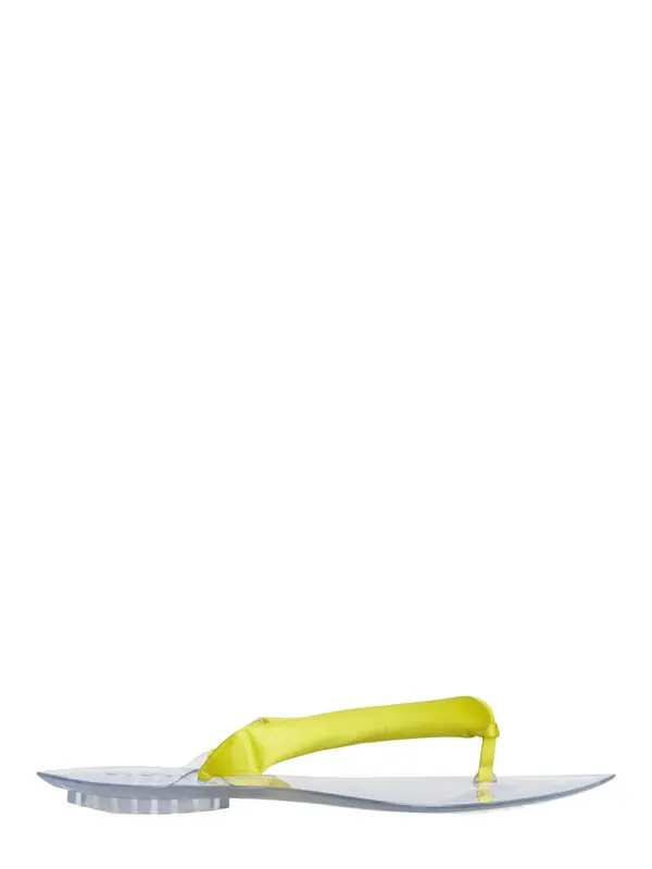 Alaïa Transparent Flip Flops With Satin Straps - Yellow