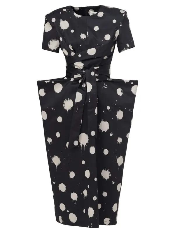 JULIA ALLERT Capsule Edition Polka Dot Midi Dress - Black