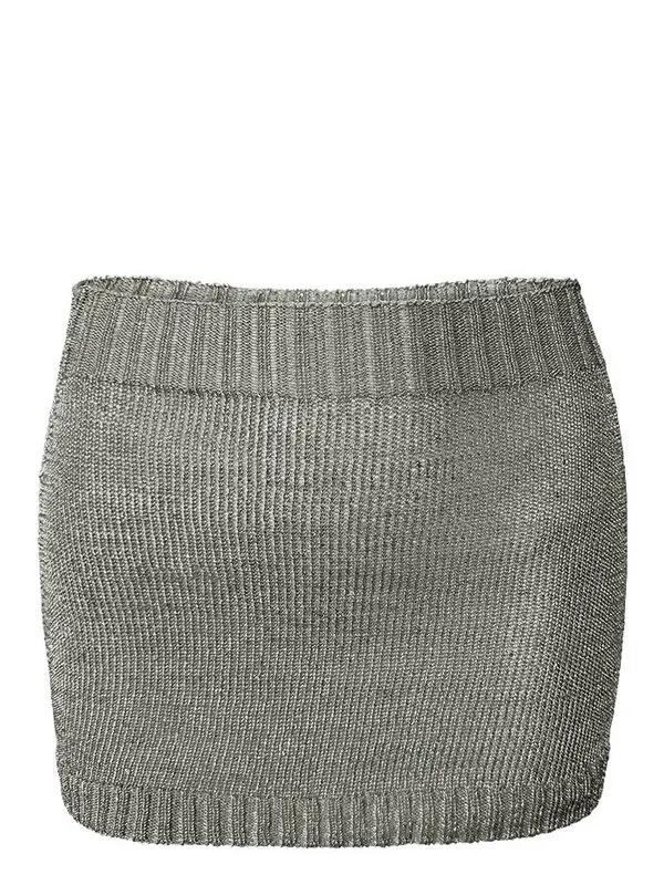 NATALIA FEDNER Metallic Knit Mini Skirt - Silver