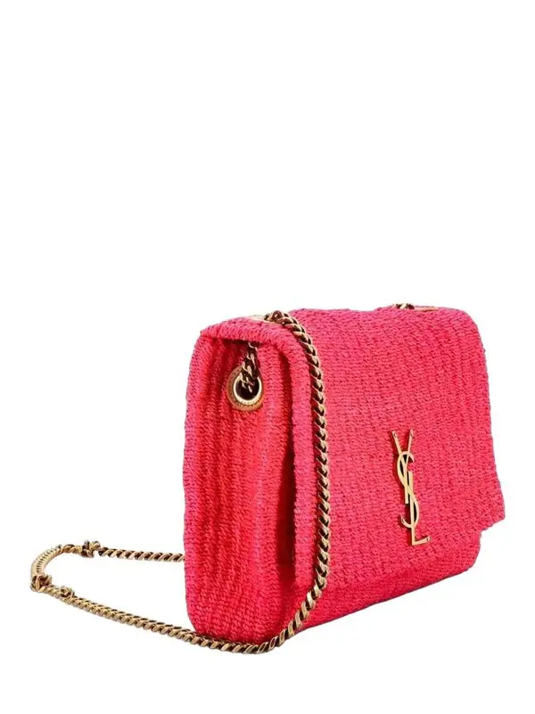 Saint Laurent Monogram Raffia Crossbody Bag - Pink