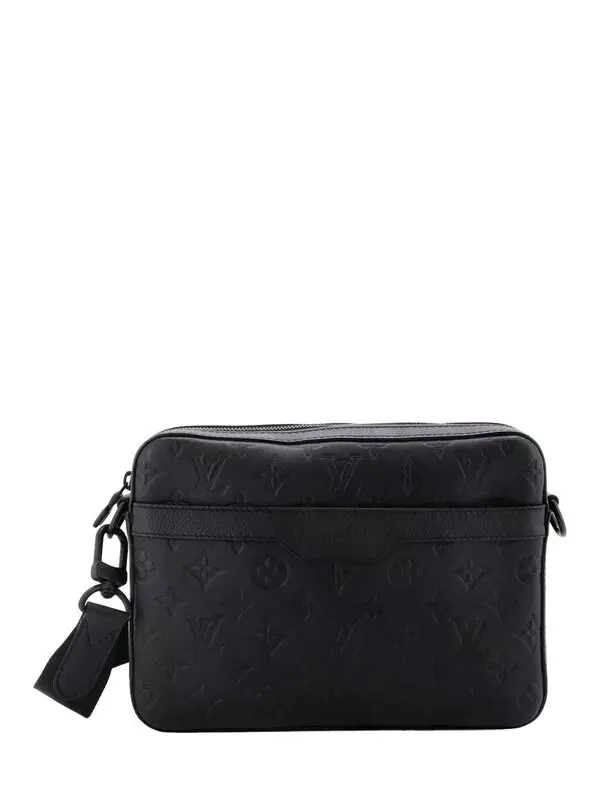 LOUIS VUITTON Trio Messenger Bag Monogram Shadow Leather - Black