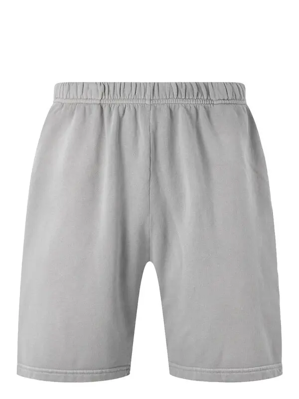 LES TIEN Rider Straight-leg Cotton-jersey Drawstring Shorts - Gray