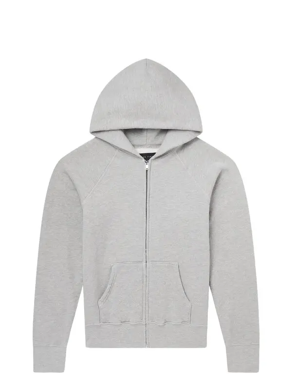 LES TIEN Cotton-jersey Zip-up Hoodie - Gray