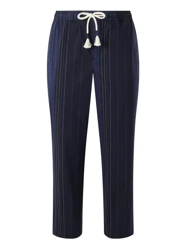 Orlebar Brown Straight-leg Striped Cotton Drawstring Trousers - Blue