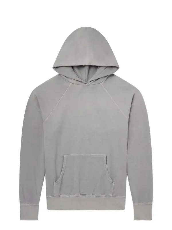 LES TIEN Cotton-jersey Hoodie - Gray