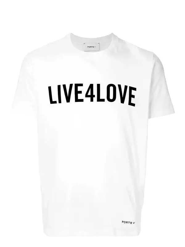 PORTS V Live 4 Love' Slogan T-shirt - White