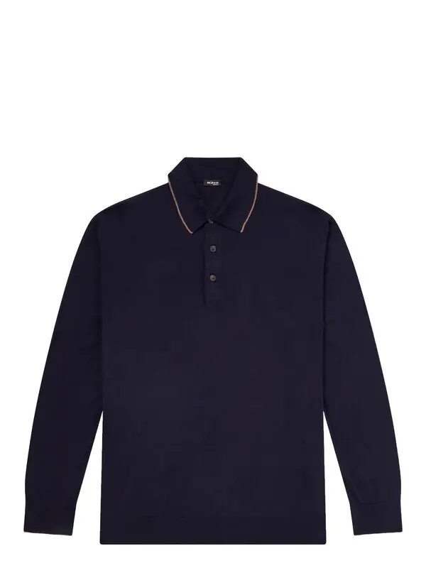 Kiton Merino Wool Polo Shirt - Blue