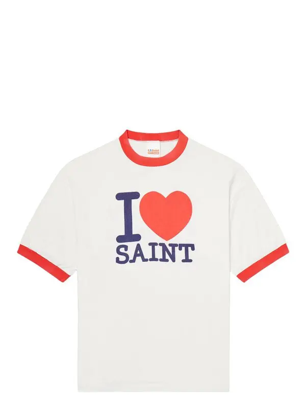 SAINT MXXXXXX I Love Saint Cotton-jersey T-shirt - White