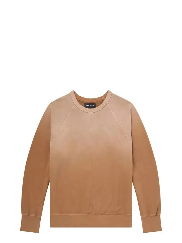 LES TIEN Cotton Jersey Crewneck Sweatshirt - Brown