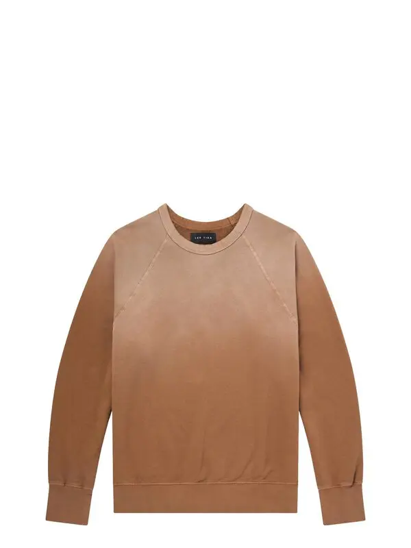 LES TIEN Cotton Jersey Raglan Sweatshirt - Brown