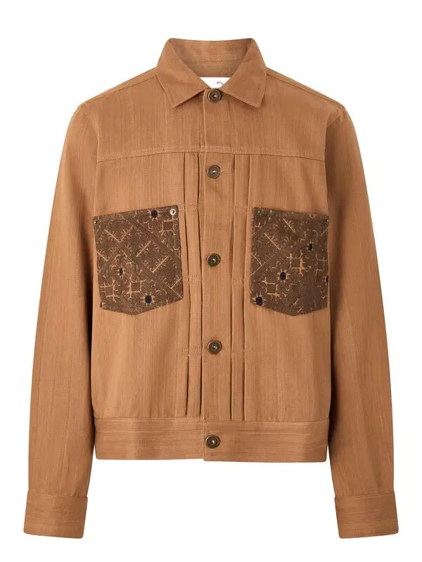 KARDO Marvin' Cotton-jacquard Trucker Jacket - Brown