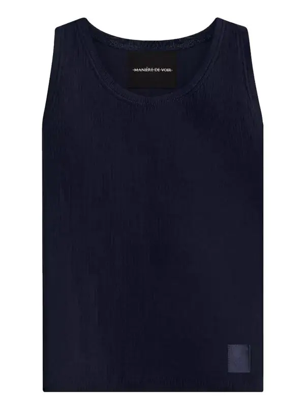Manière De Voir Vs001 Ribbed Cotton Vest - Blue