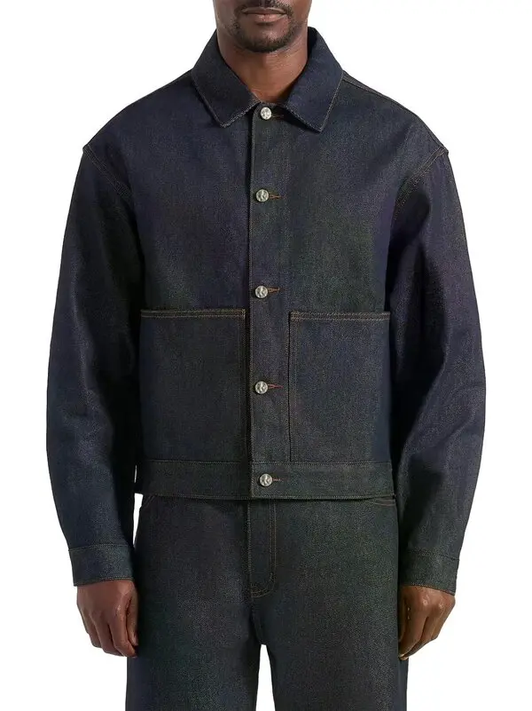 Manière De Voir Indigo Boxy-fit Denim Jacket - Blue