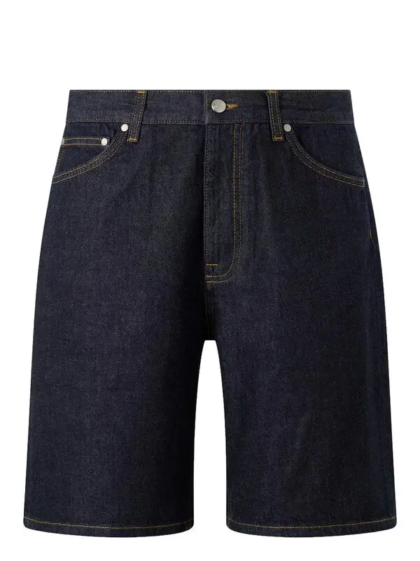 Nn07 Otis Straight-leg Organic Denim Shorts - Blue