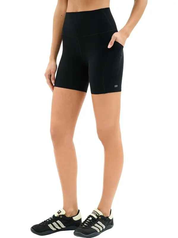 Splits59 Airweight High Waist Pocket Short 6" Inseam - Black