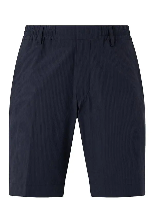 Nn07 Straight-leg Striped Seersucker Shorts - Blue