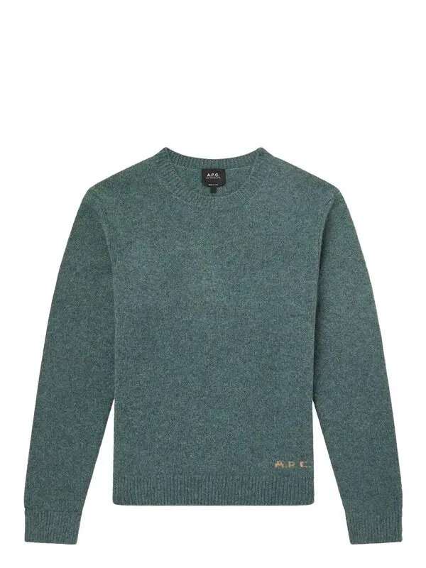 A.p.c. Edmond Logo-intarsia Wool Sweater - Green