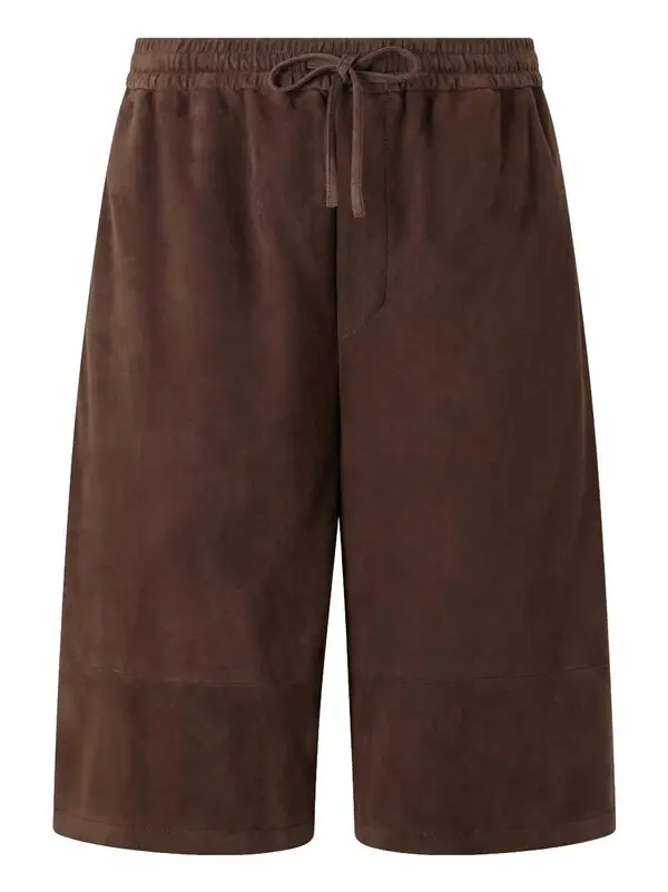 Loewe Suede Casual Shorts - Brown