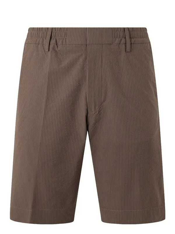 Nn07 Billie Straight-leg Striped Seersucker Shorts - Brown