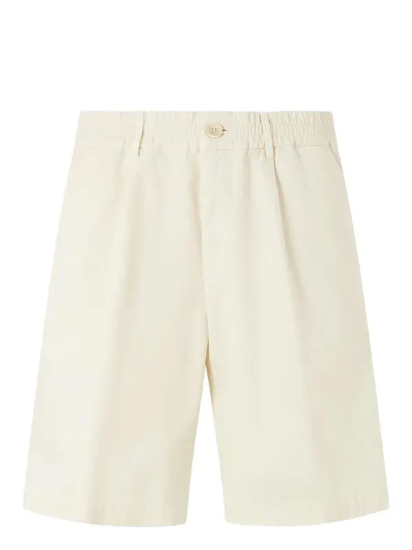 Brunello Cucinelli Straight-leg Cotton Bermuda Shorts - Cream