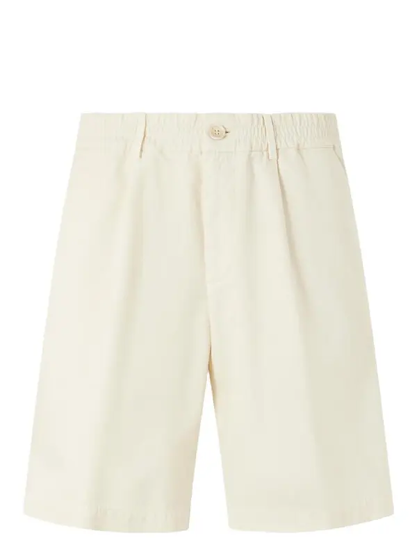 Brunello Cucinelli Straight-leg Cotton Bermuda Shorts - Neutrals