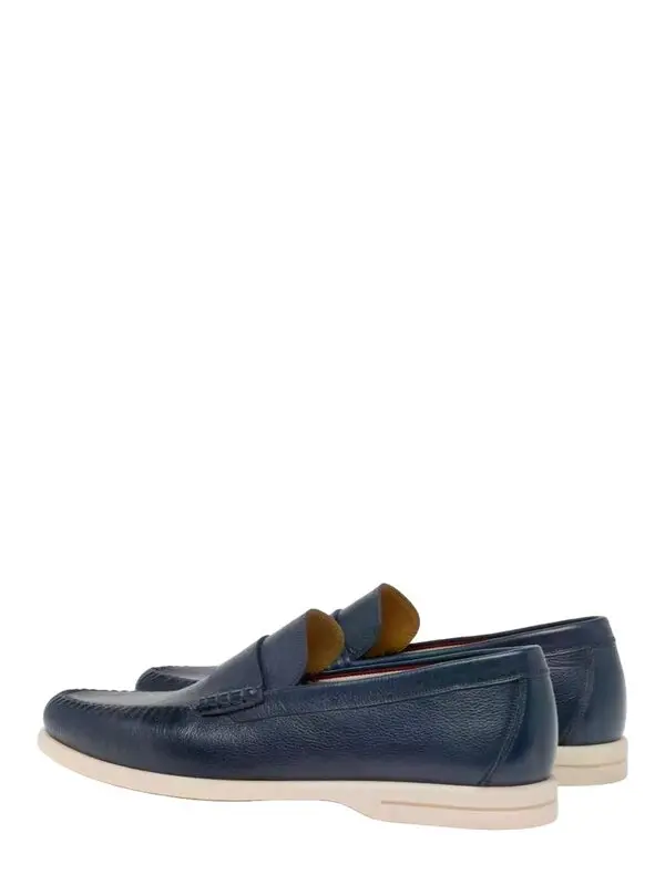Bally Grainy Leather Loafers - Blue