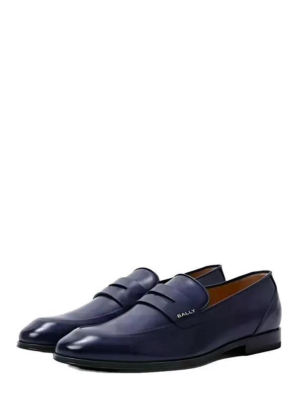 Bally Logo-plaque Leather Loafers - Blue