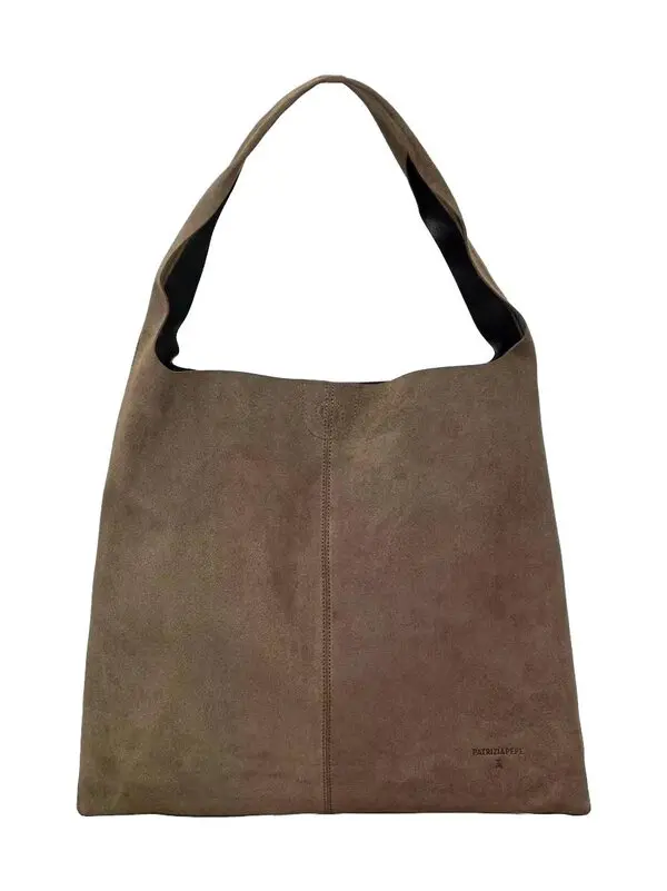 Patrizia Pepe Suede Logo-embossed Tote Bag - Brown
