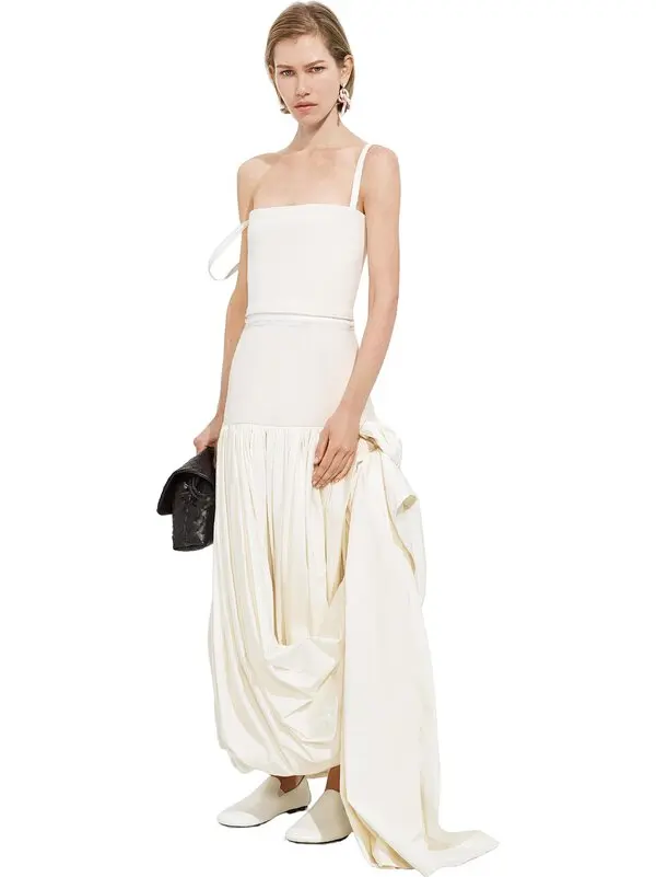 Bottega Veneta Wool Gabardine Dress - Parchment