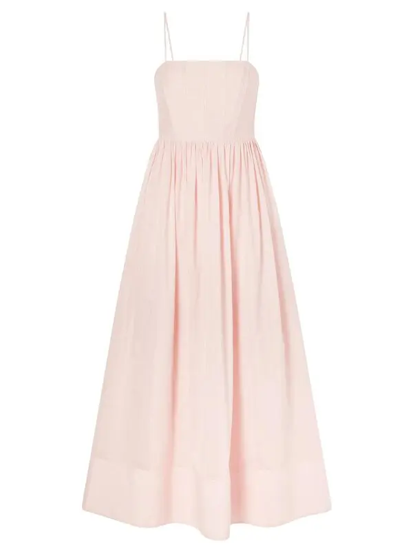 Aje Rosie Silk And Cotton-blend Maxi Dress - Pink