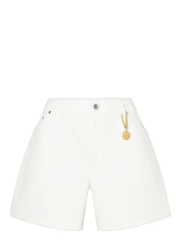 Stella McCartney Mid-rise Straight-leg Denim Shorts - White