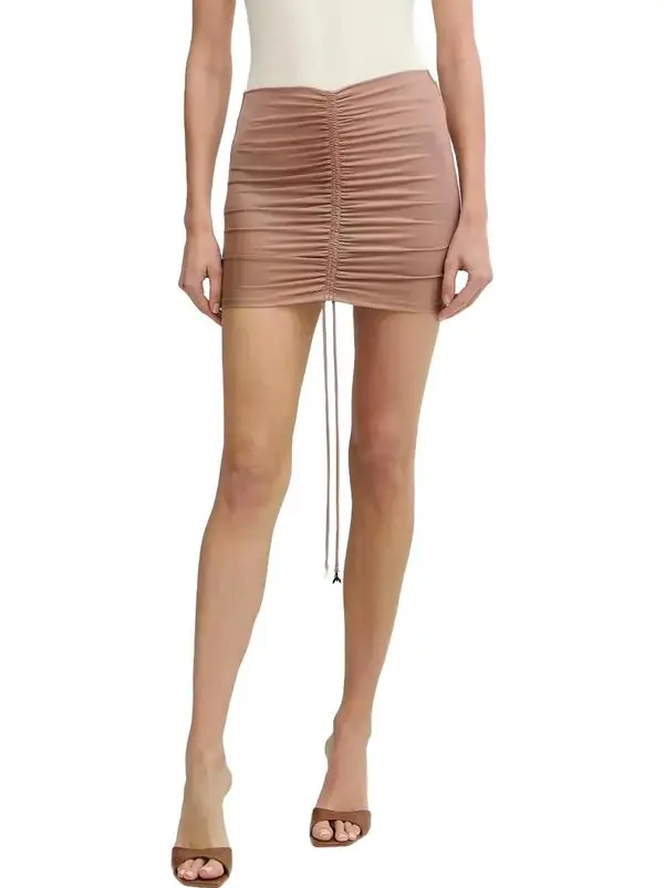 Patrizia Pepe Ruched Drawstring Skirt - Neutrals