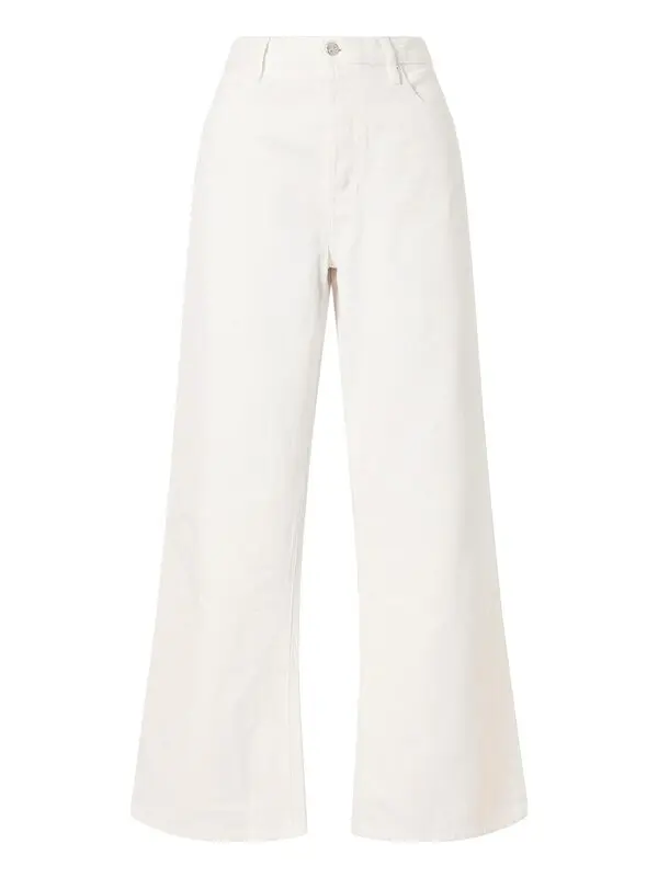 FRAME The Loose High-rise Wide-leg Jeans - White