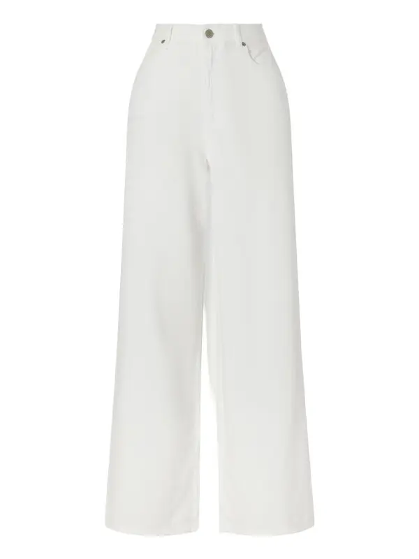 LA LIGNE High-rise Wide-leg Jeans - White