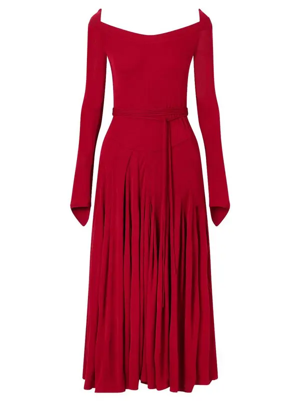 Tory Burch Jersey Boatneck Maxi Dress - Red