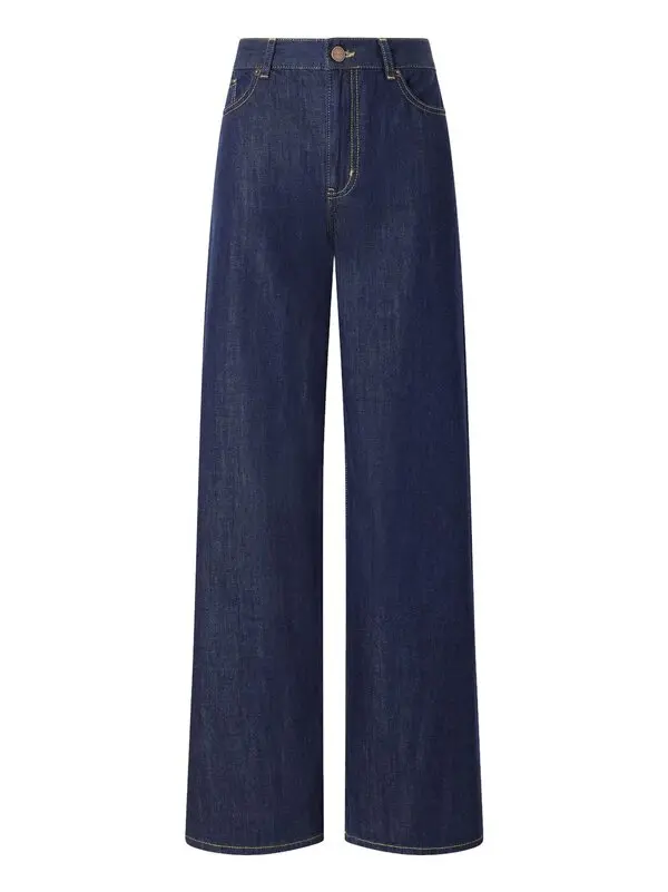 LA LIGNE Isadora Wide-leg Chambray Jeans - Blue