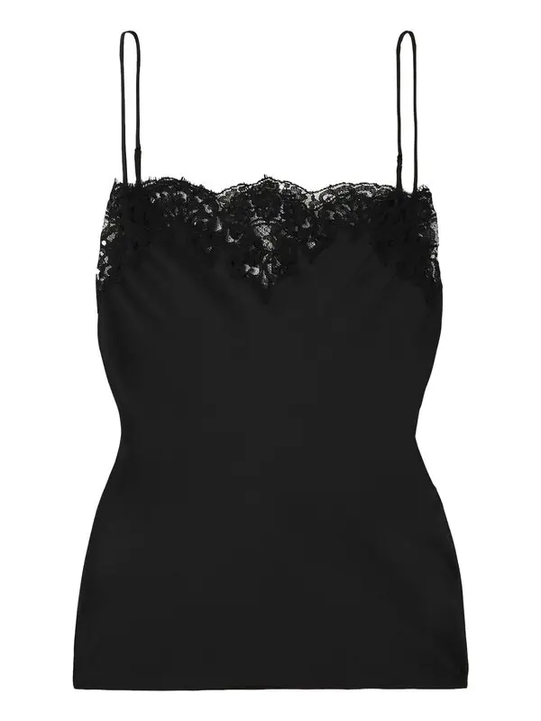 Stella McCartney Lace-trimmed Satin Camisole - Black